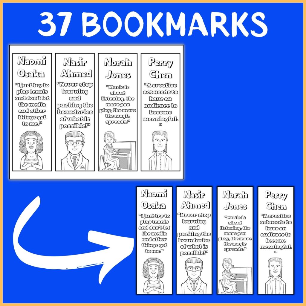 Asian American & Pacific Islanders Coloring Bookmarks With Famous ...