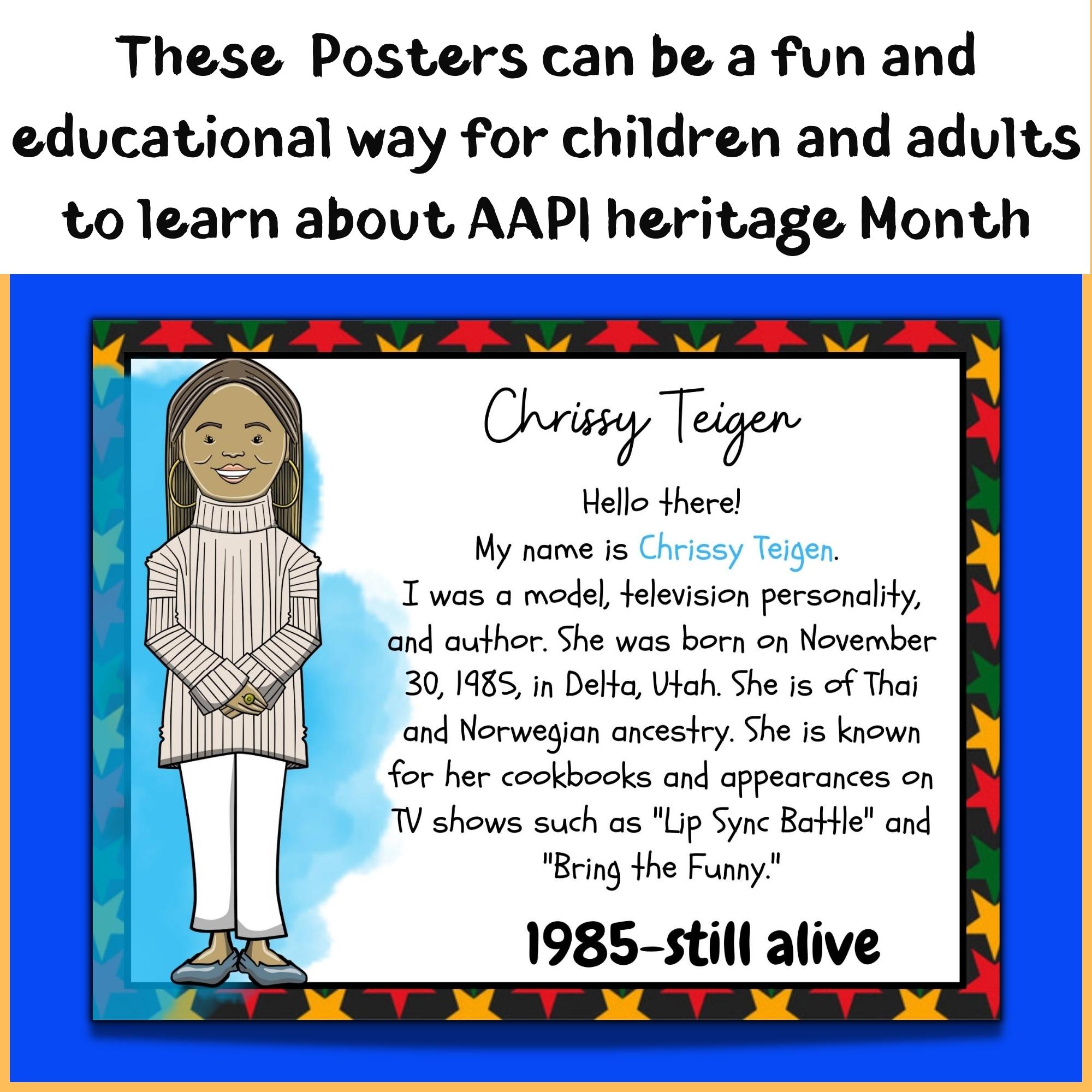 Asian Pacific American Heritage Month Biography Posters | AAPI Bulletin ...