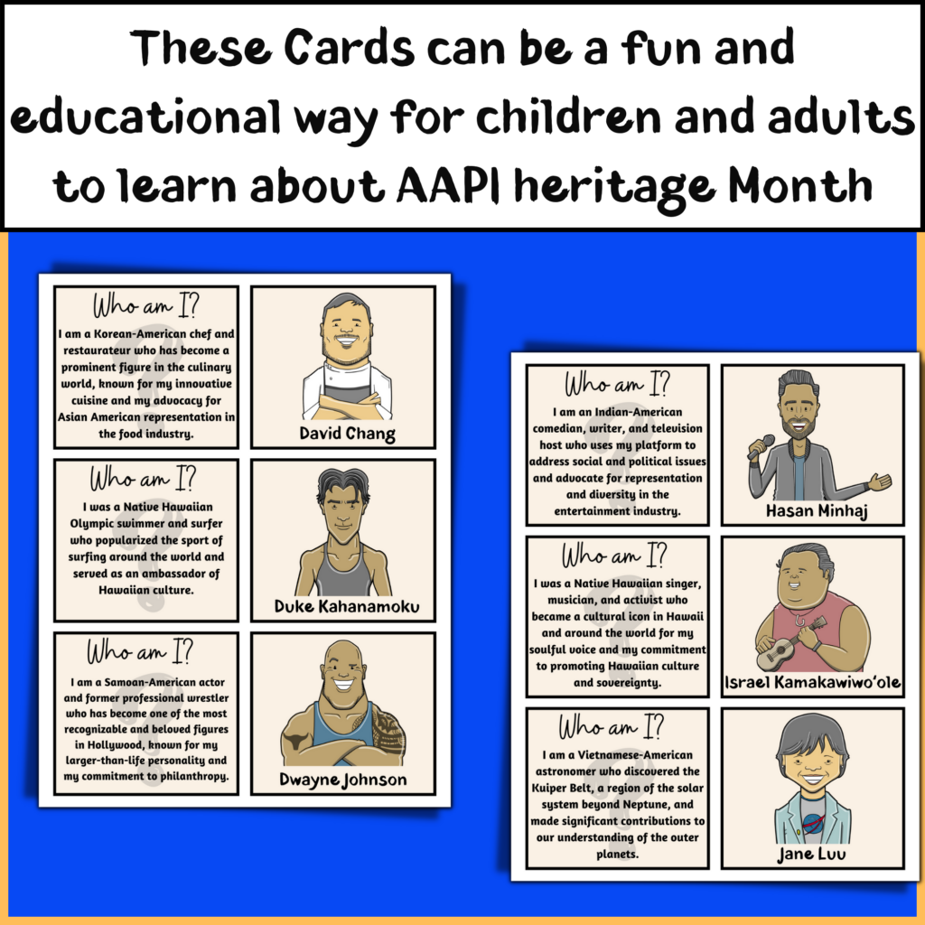 Celebrate AAPI Heritage Month with Who Am I? Task Cards | AAPI Matching ...