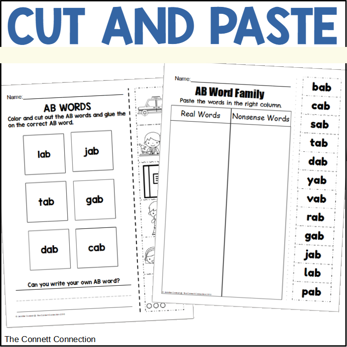 AB Word Family No Prep Worksheets | Made By Teachers
