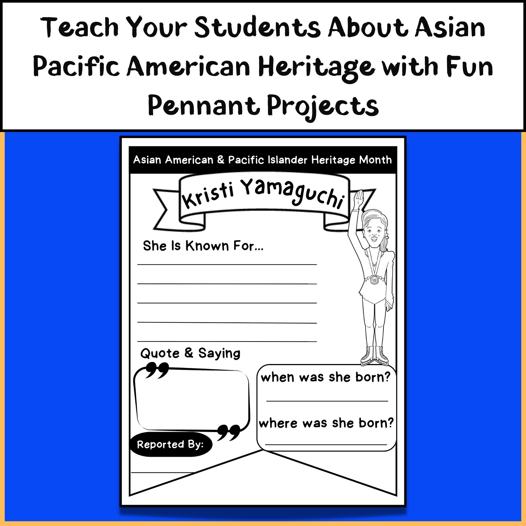 Coloring Pennants for Asian Pacific American Heritage Month Research ...