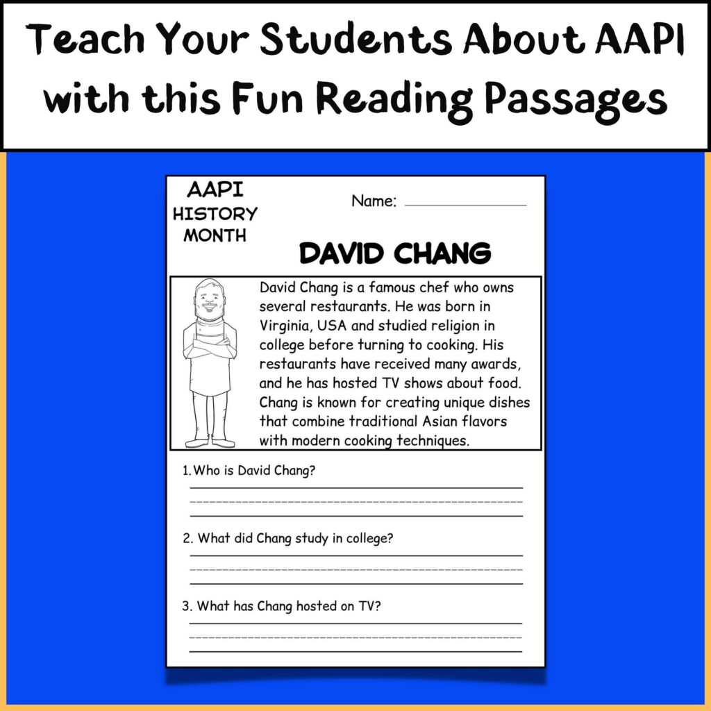 AAPI Heritage Month Reading Passages | 30 Figures in AAPI Reading ...