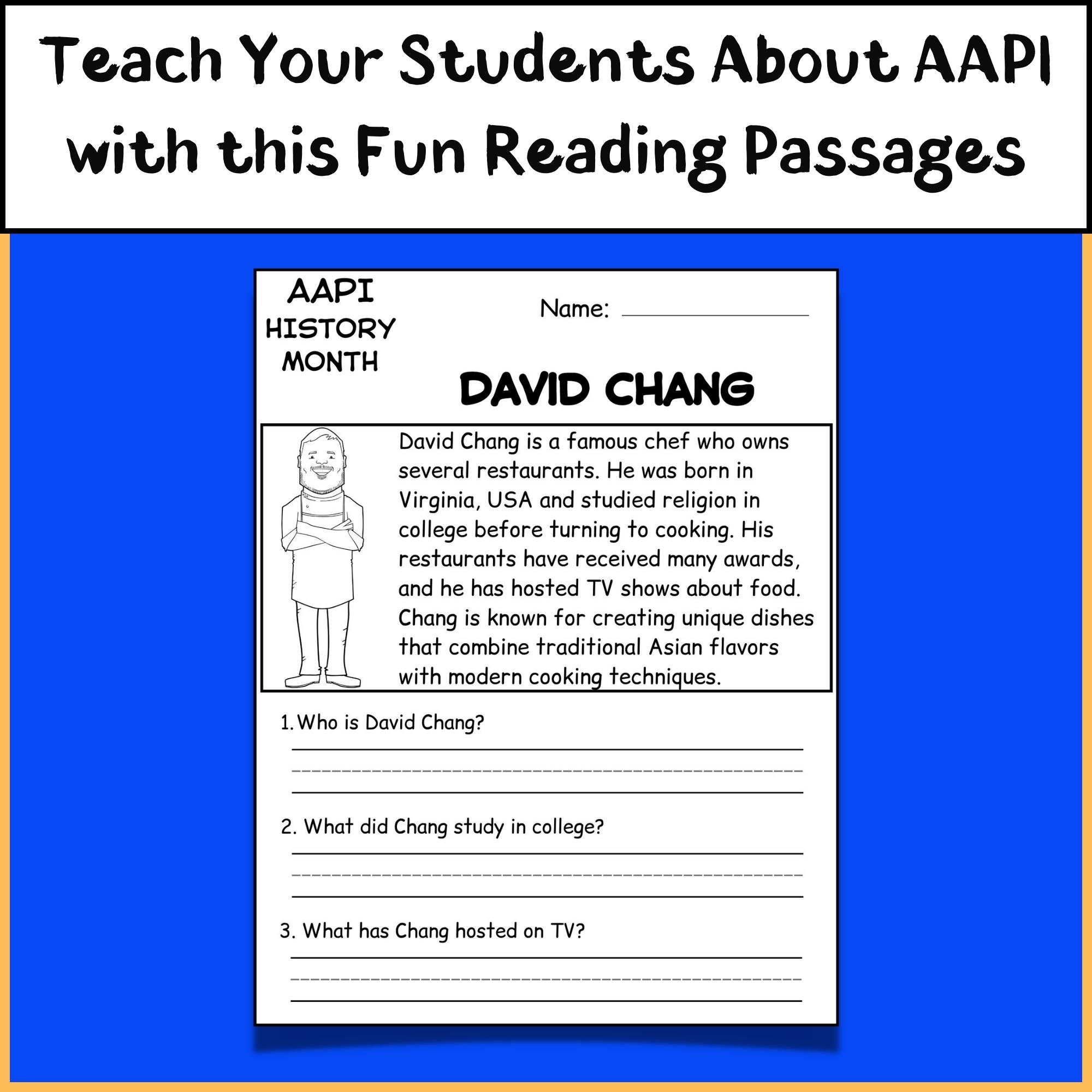 AAPI Heritage Month Reading Passages | 30 Figures in AAPI Reading ...