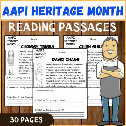 AAPI Heritage Month Reading Passages | 30 Figures in AAPI Reading ...