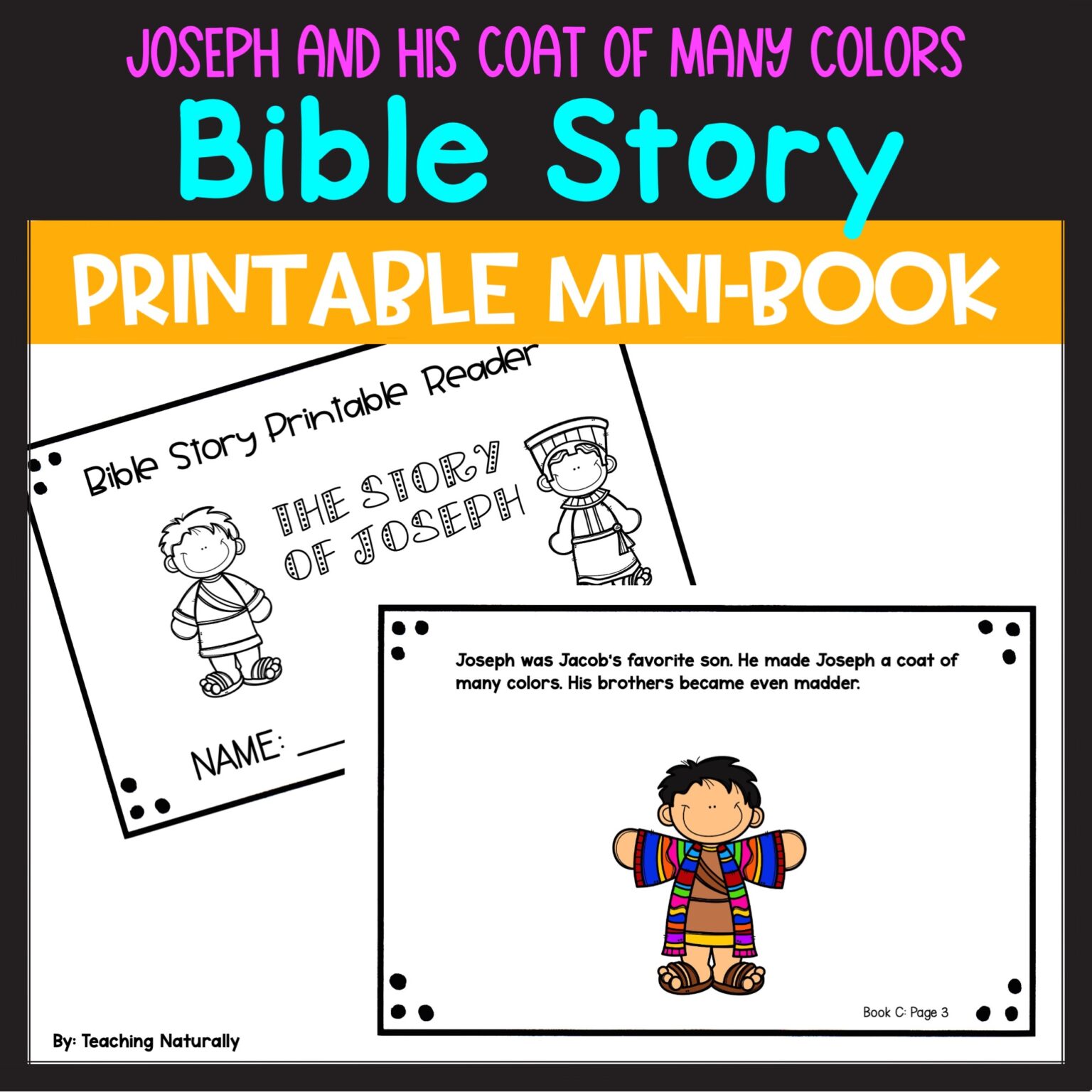 Joseph and his coat of many colors Printable Bible mini-book | Made By ...