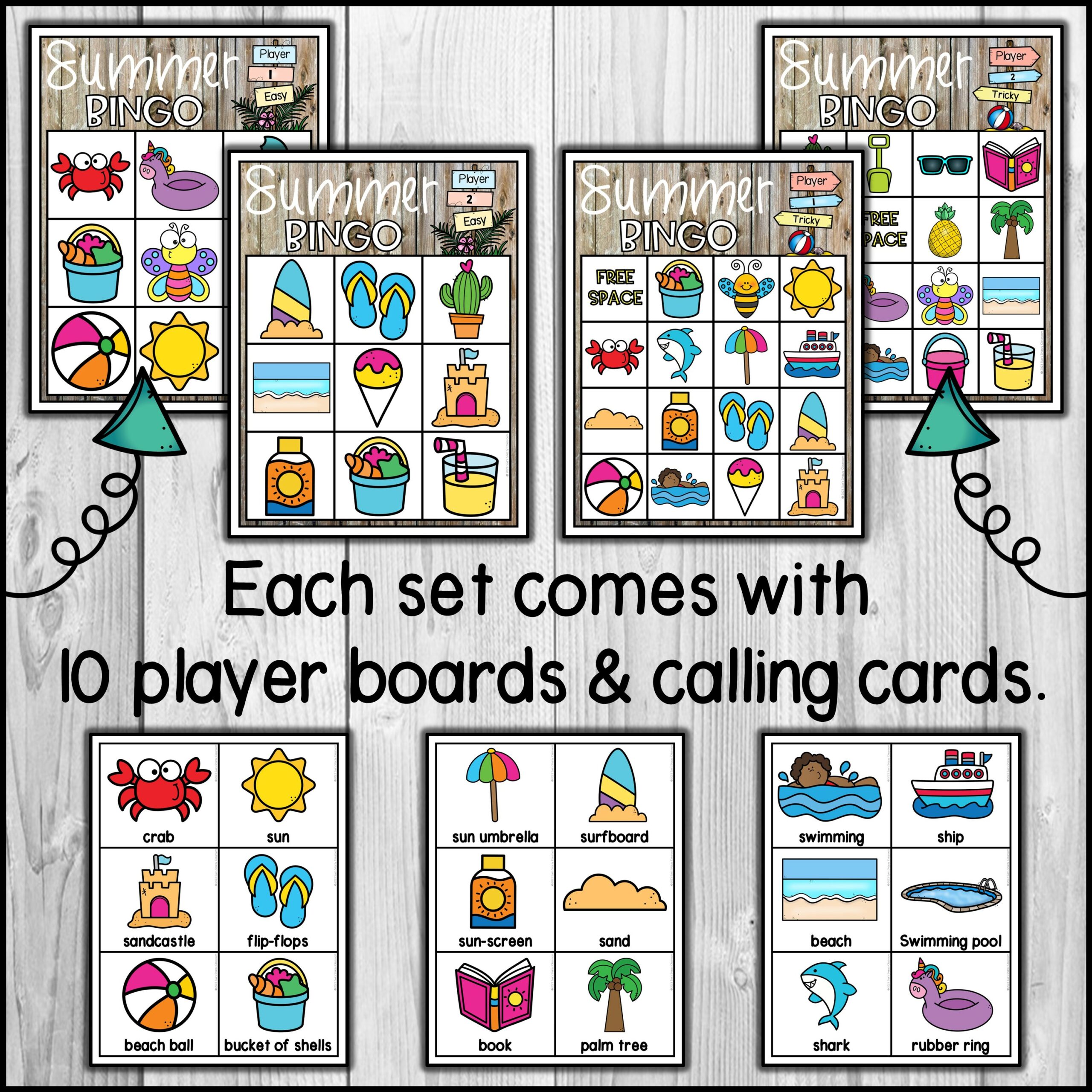 Summer Bingo Games Set | End of Year Party Game | Made By Teachers