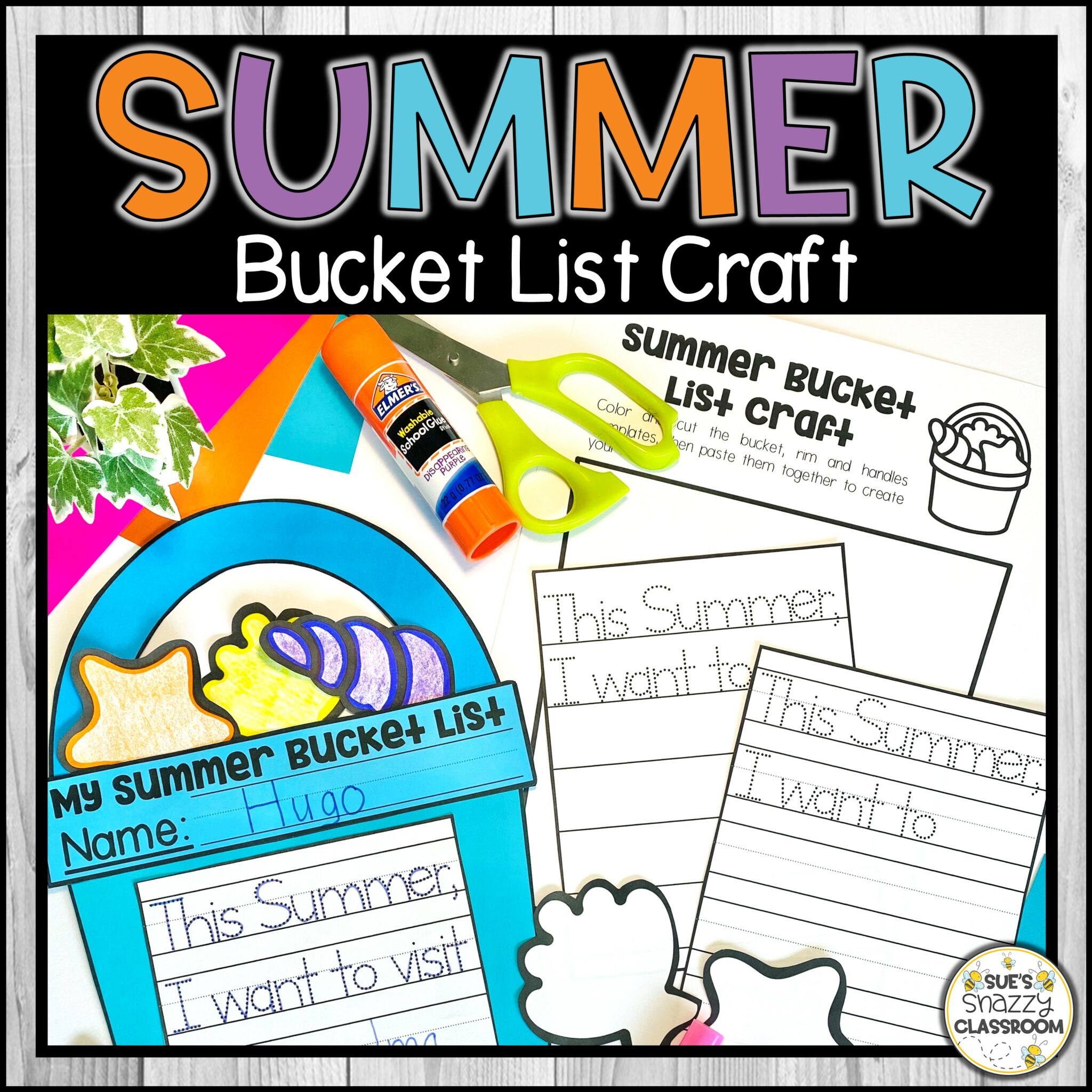End of Year Writing Activity | Summer Bucket List Craft Activity | Made ...