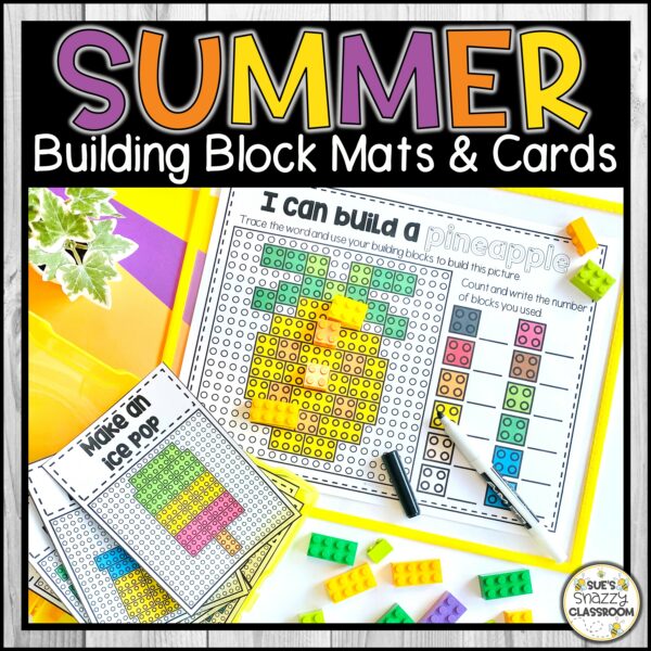 Summer Building Blocks Activity Mats | Fine Motor Task Cards | Math ...