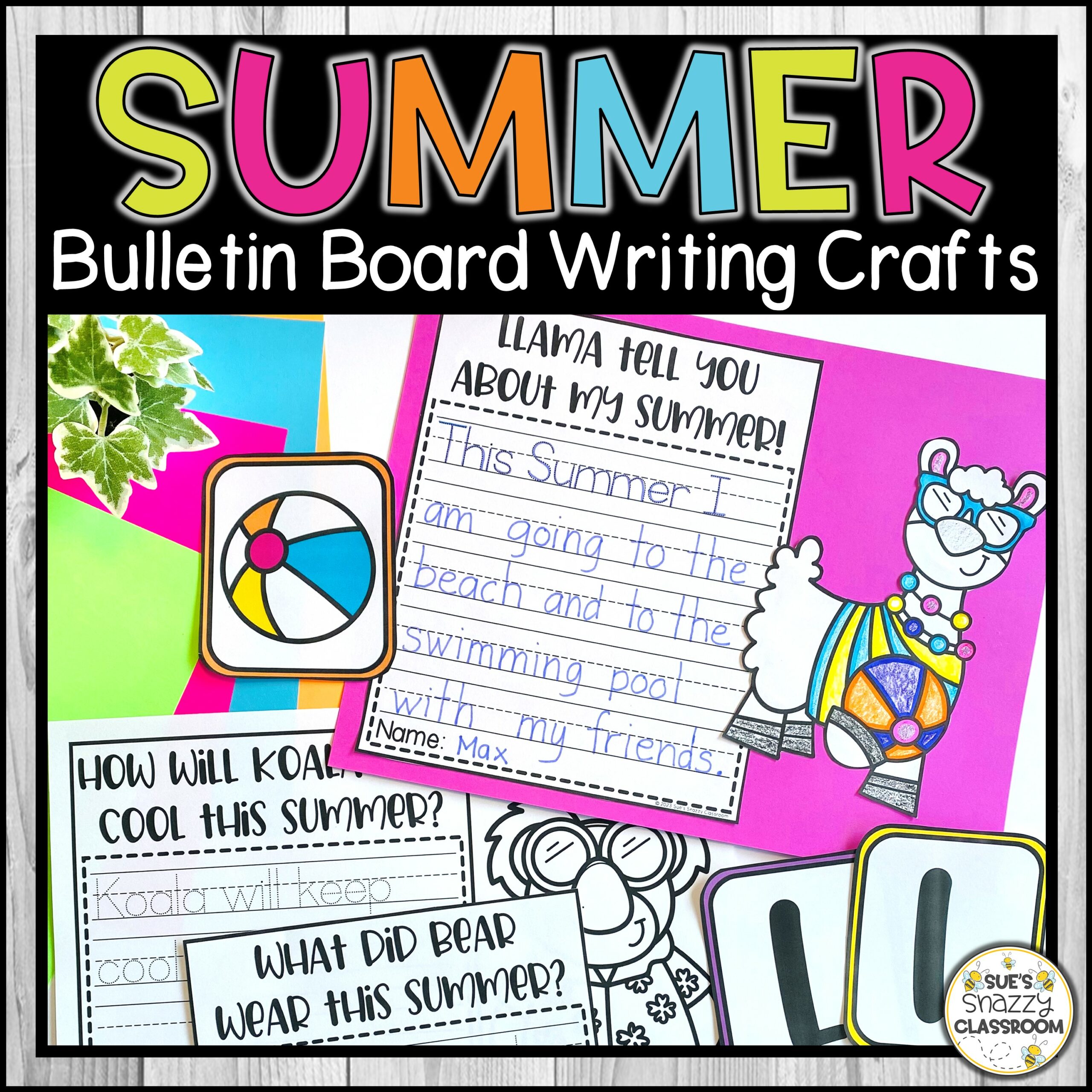 Summer Bulletin Board Writing Craft| Summer Writing End of Year ...