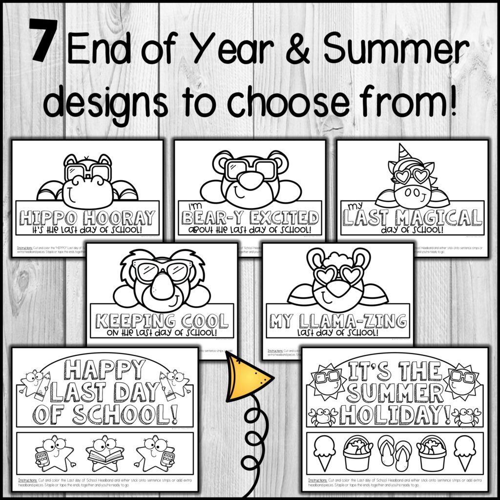End of Year School Activity | Summer Crown Activity | End of Year Hat ...