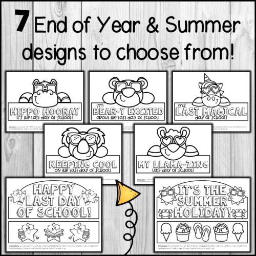 End of Year School Activity | Summer Crown Activity | End of Year Hat ...