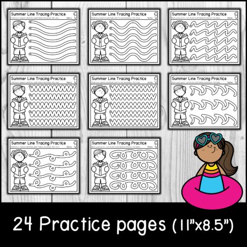 Summer Pre-Writing Line Tracing Practice | Fine Motor Skills Activity ...
