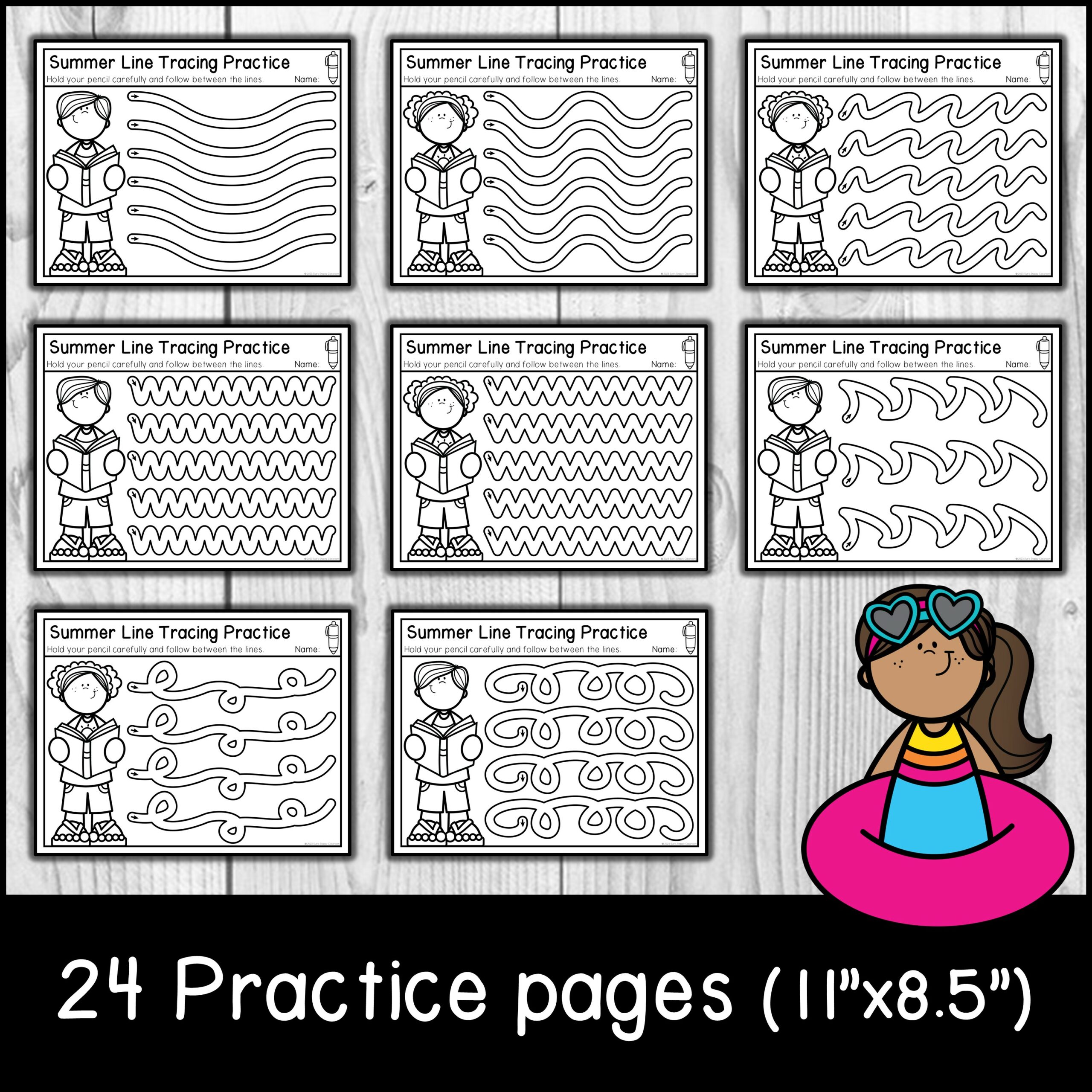 Summer Pre-Writing Line Tracing Practice | Fine Motor Skills Activity ...