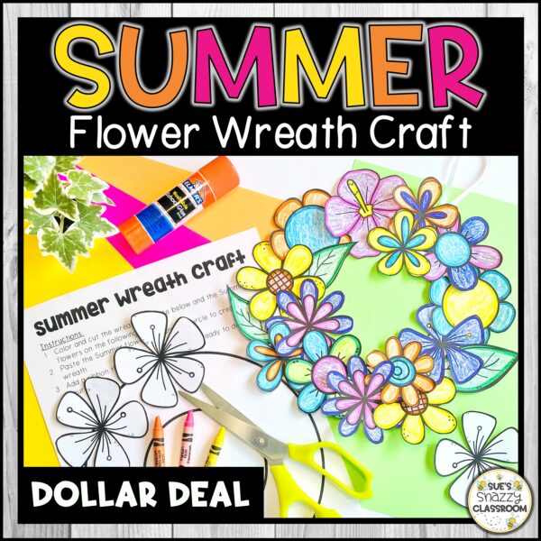 Low Prep Summer Flowers Wreath Craft Activity | DOLLAR DEAL | Made By ...