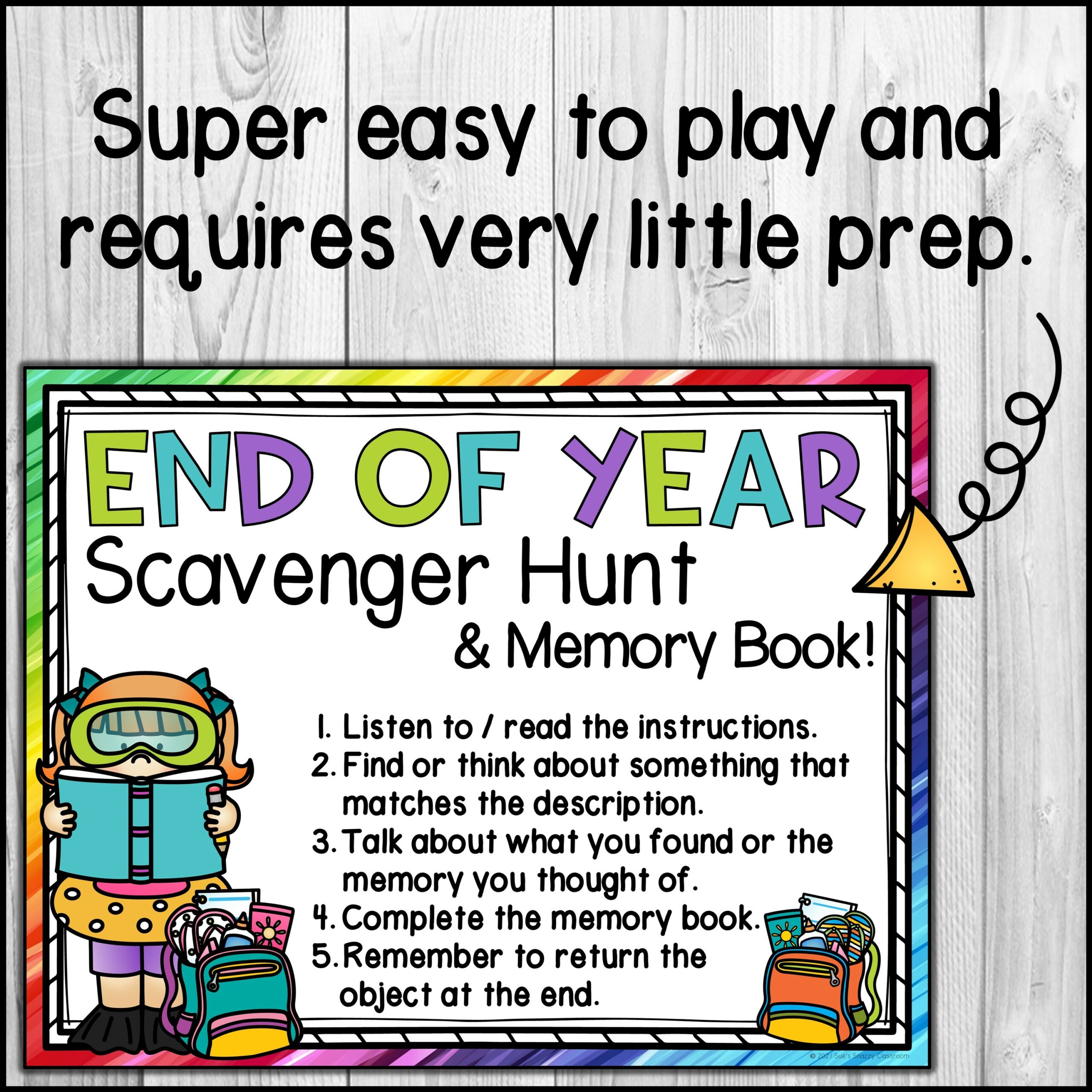 End of Year Scavenger Hunt and Memory Book - End of Year Reflection ...