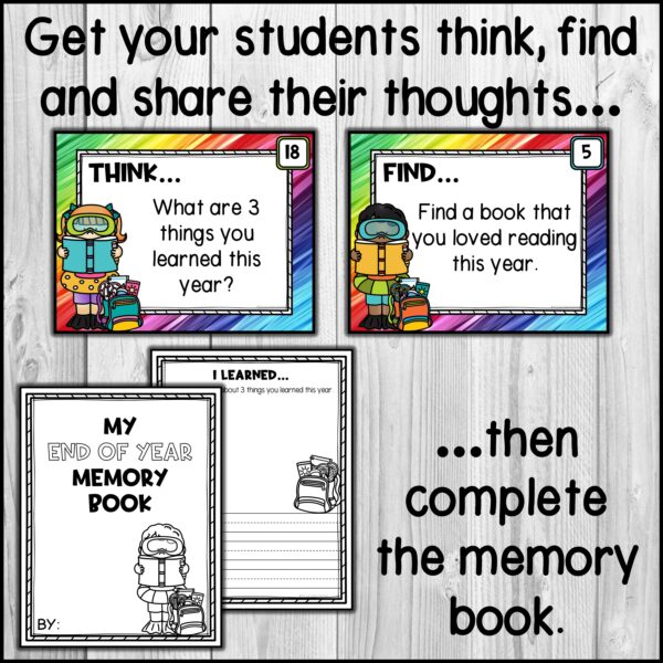 End of Year Scavenger Hunt and Memory Book - End of Year Reflection ...