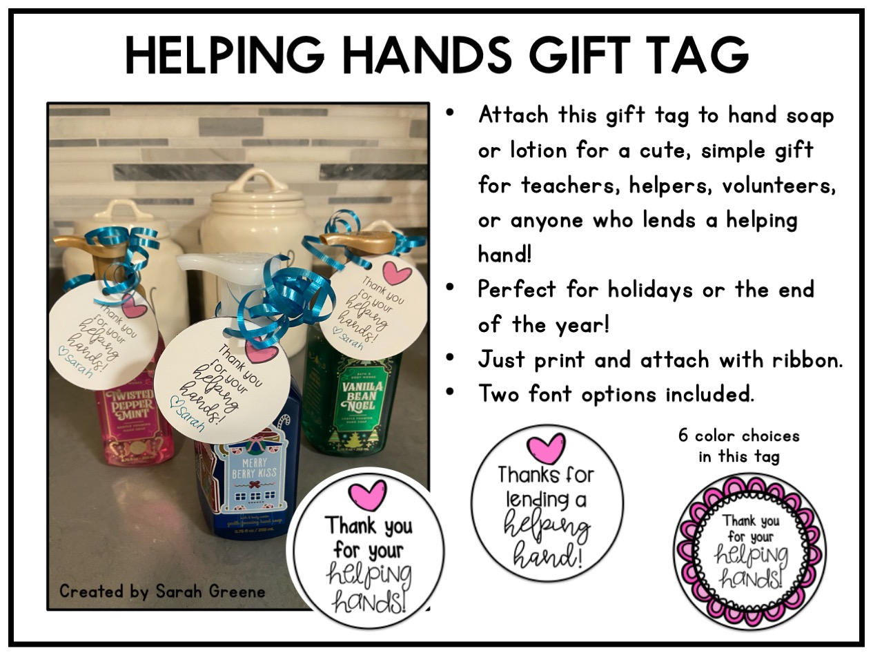 Gift Tag for Volunteers & Coworkers | Made By Teachers