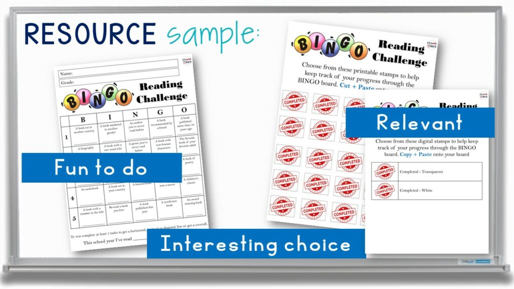 Back To School Reading Challenge For Middle School Students PRINT ...