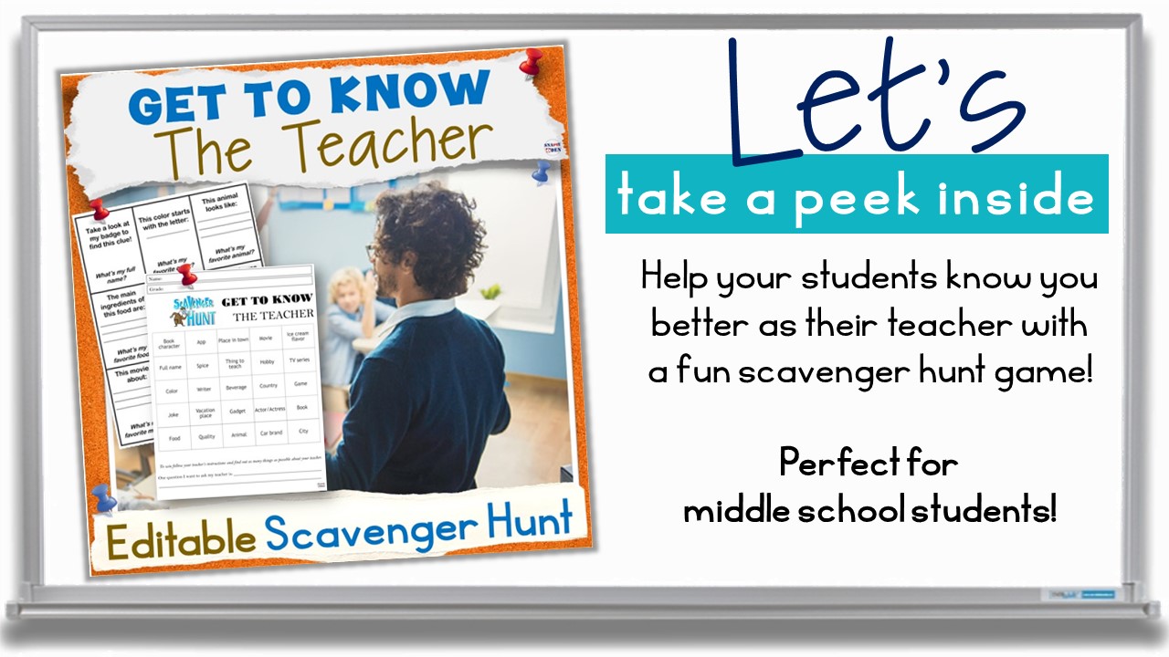 Get To Know The Teacher Back to School Scavenger Hunt - Print and ...