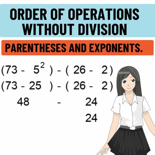 Order of Operations Without Division Worksheets - with Parentheses and ...