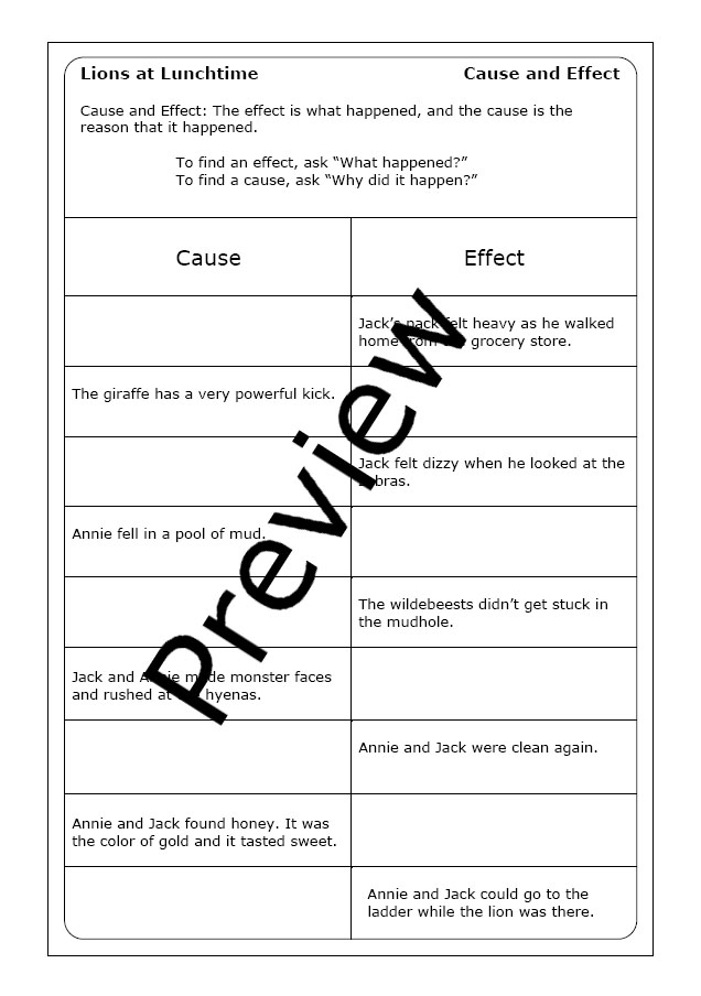 Magic Tree House "Lions at Lunchtime" worksheets | Made By Teachers