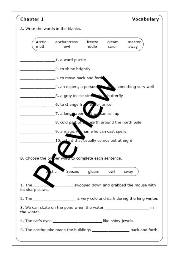 Magic Tree House "Polar Bears Past Bedtime" worksheets - Made By Teachers