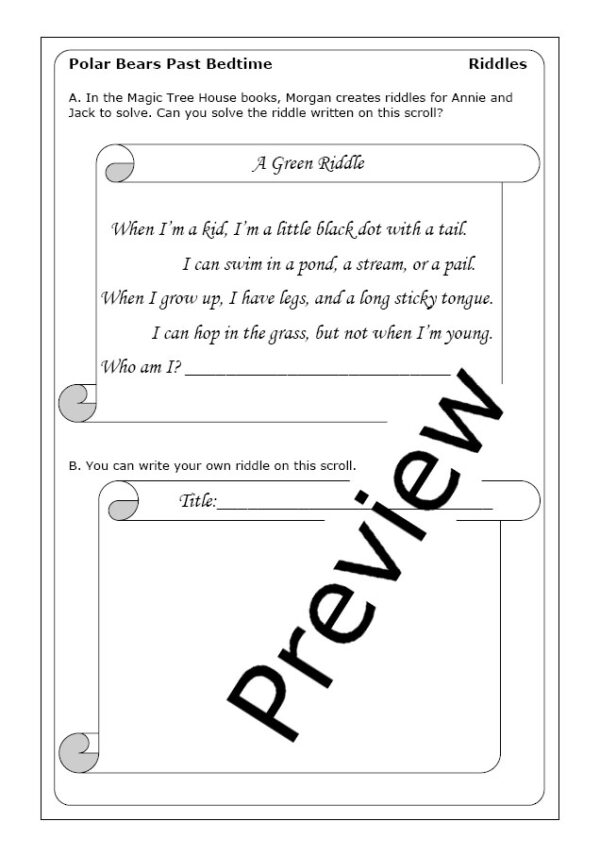 Magic Tree House "Polar Bears Past Bedtime" worksheets | Made By Teachers
