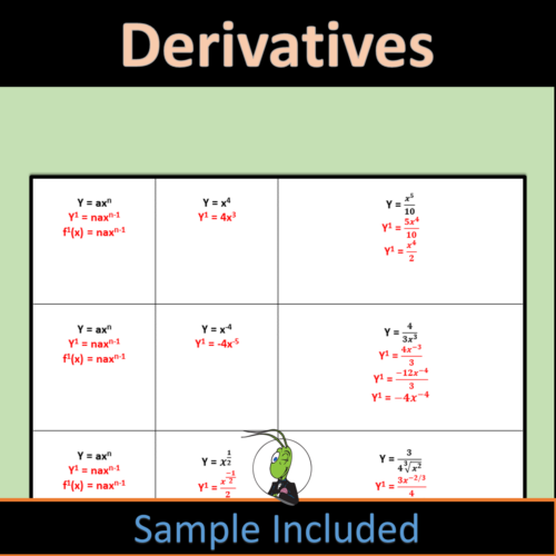 Derivative Rules Folding Graphic Organizer Calculus | Made By Teachers