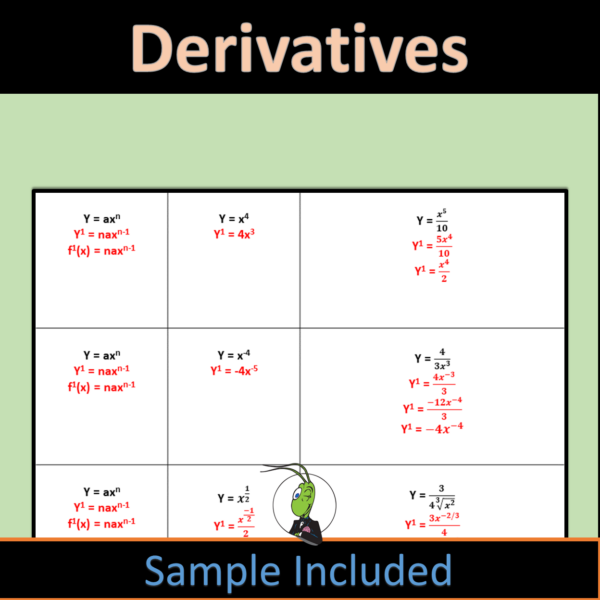 Derivative Rules Folding Graphic Organizer Calculus | Made By Teachers