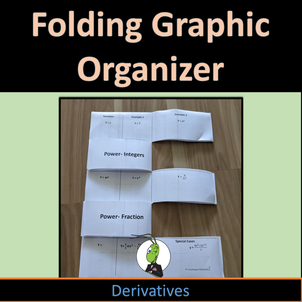Derivative Rules Folding Graphic Organizer Calculus | Made By Teachers