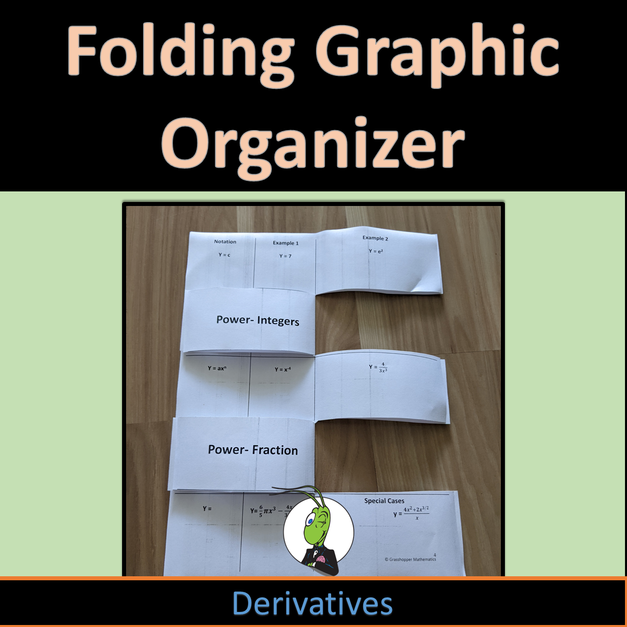 Derivative Rules Folding Graphic Organizer Calculus | Made By Teachers