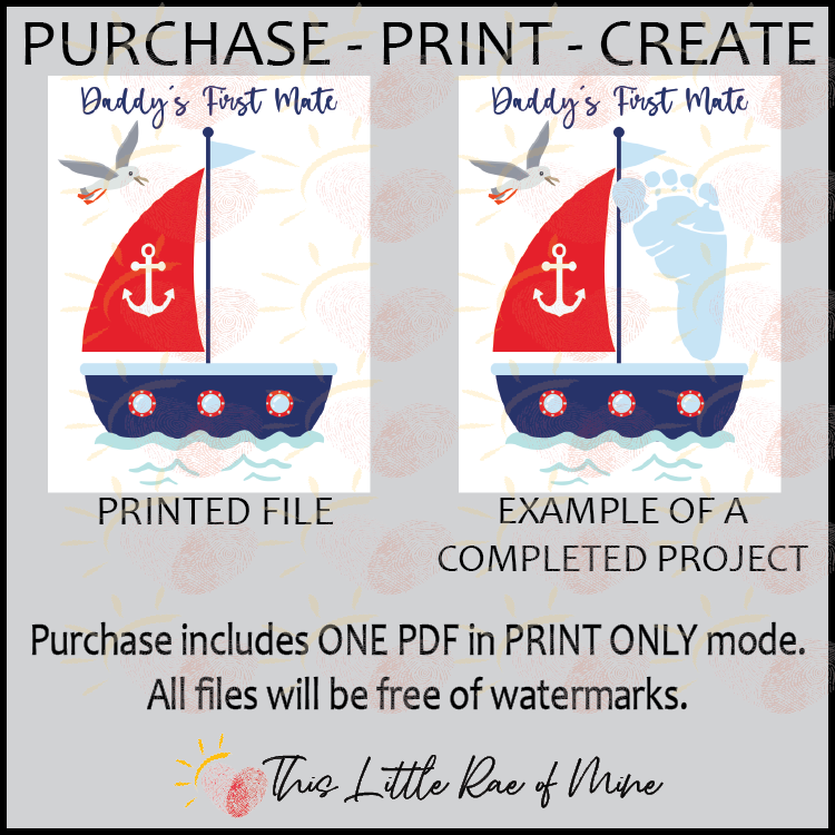 Daddy's First Mate - Sail Boat - Happy Father's Day - printable ...