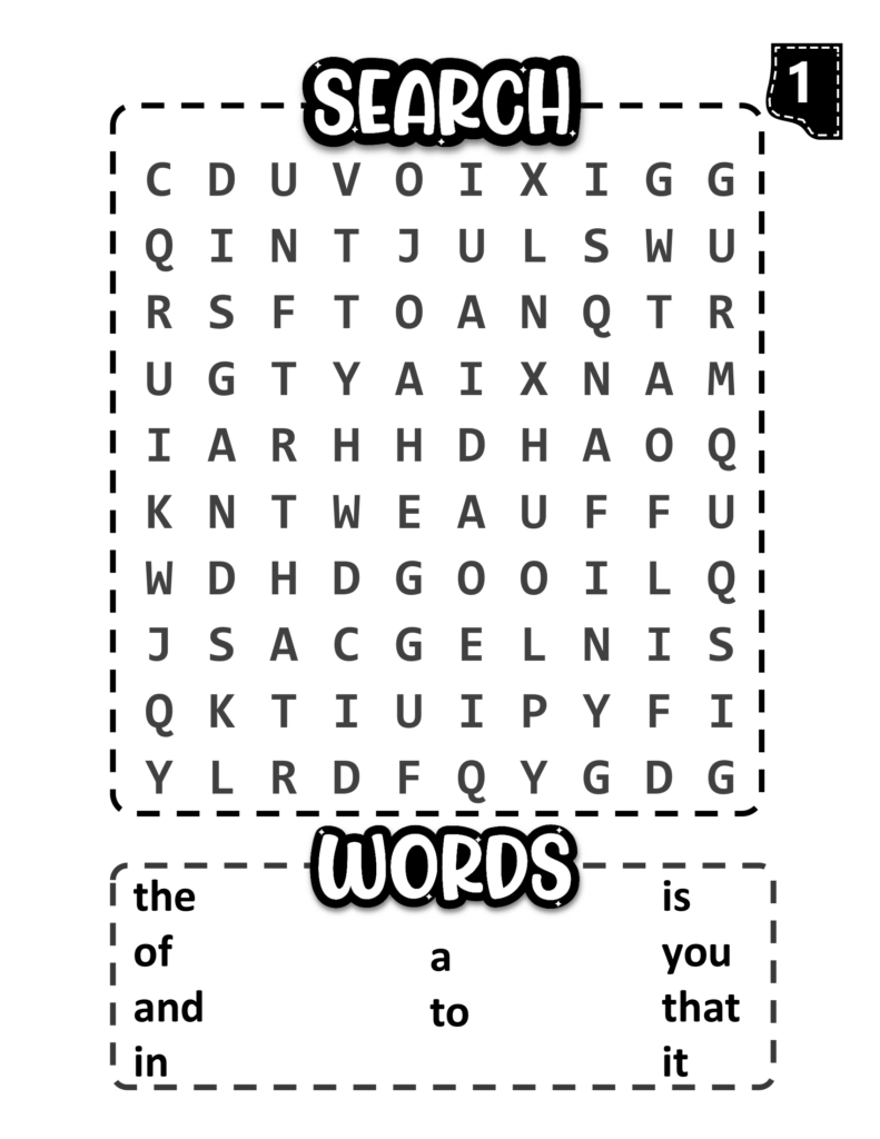 Fun and Effective Sight Word Word Search Workbook for Kids | Made By ...