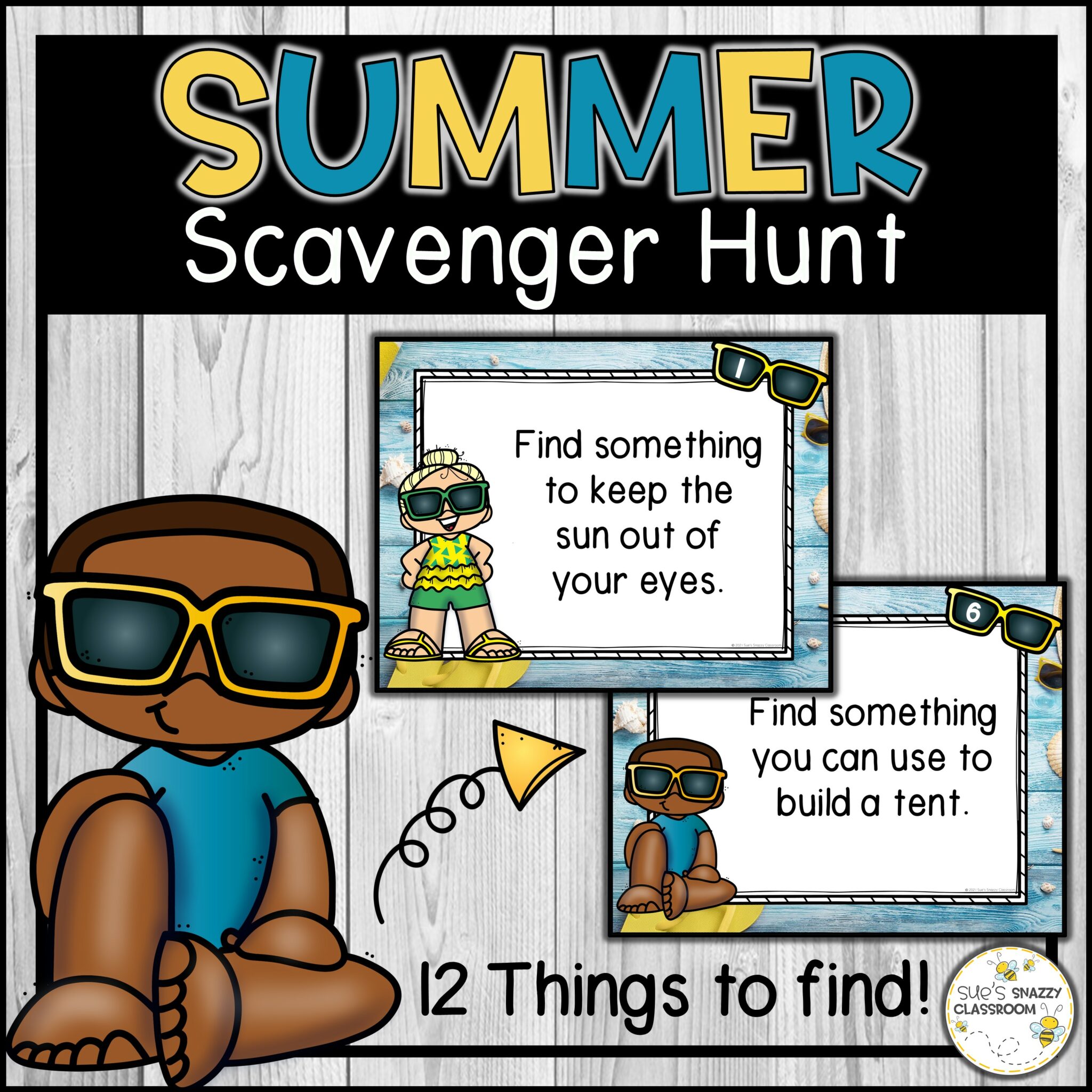 Digital Summer Themed Scavenger Hunt and Directing Drawing Activity ...