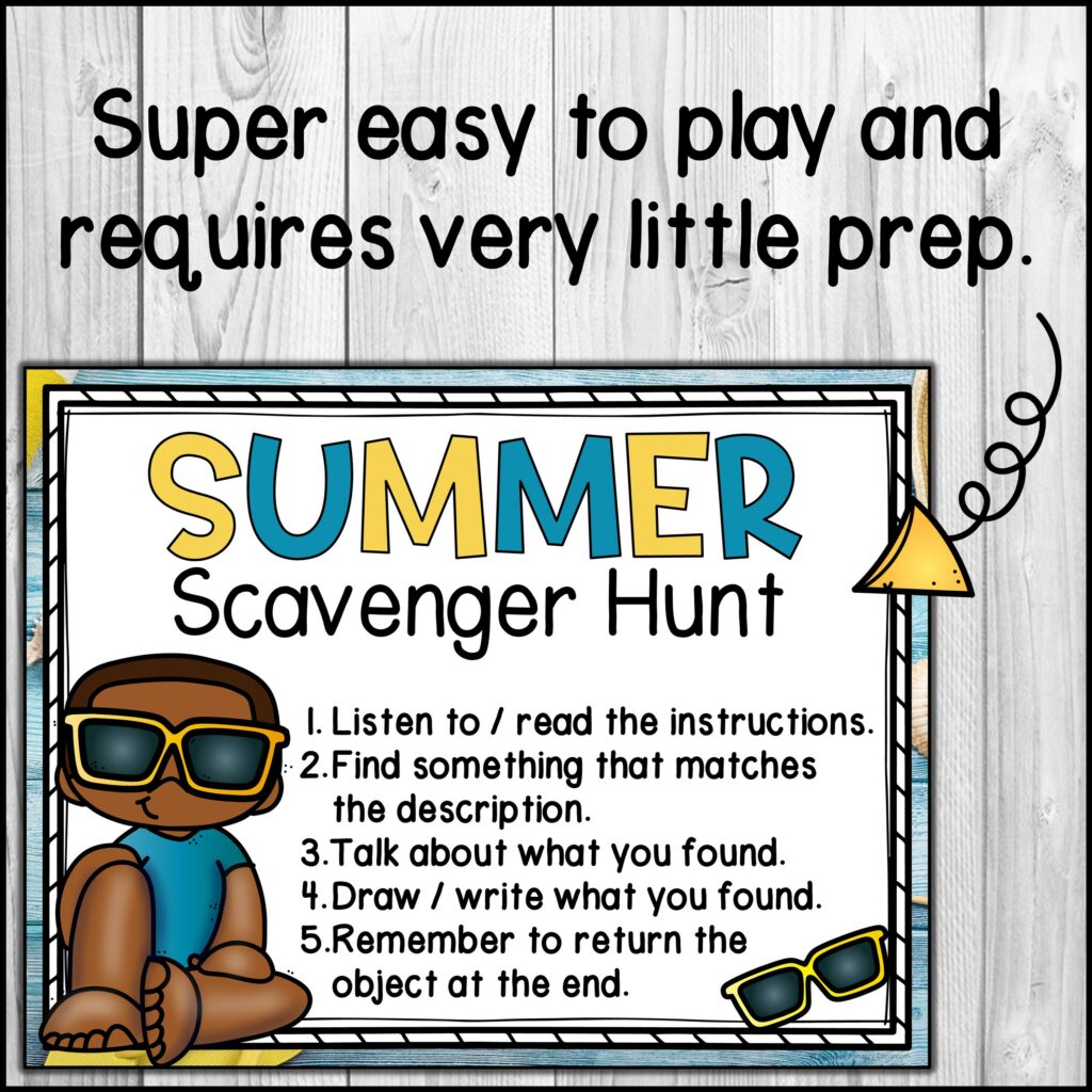 Digital Summer Themed Scavenger Hunt and Directing Drawing Activity ...