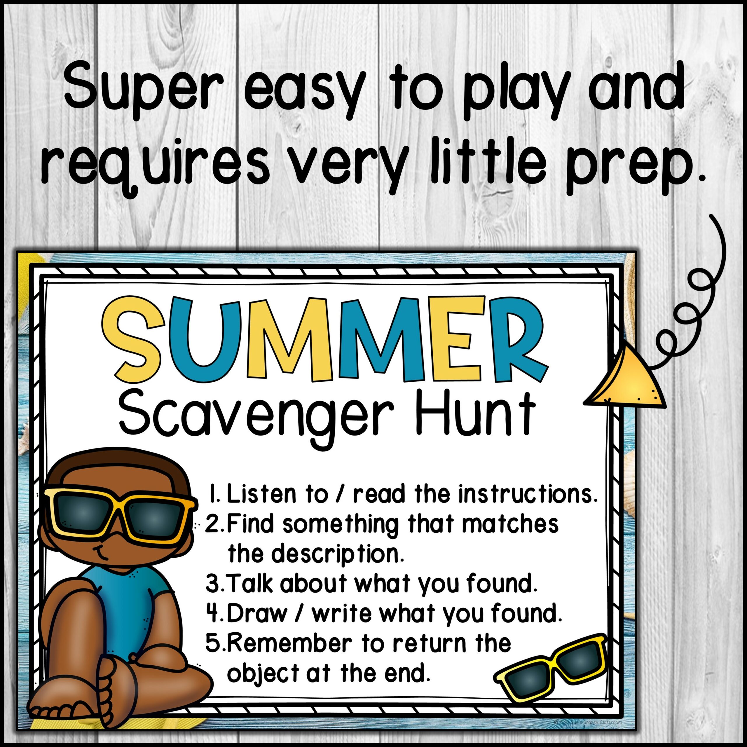 Digital Summer Themed Scavenger Hunt and Directing Drawing Activity ...