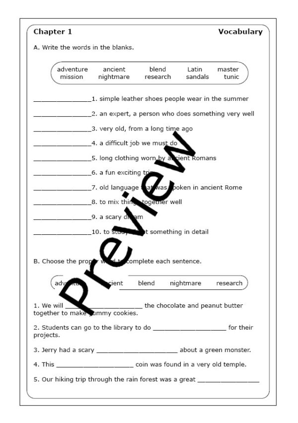 Magic Tree House "Vacation Under the Volcano" worksheets | Made By Teachers