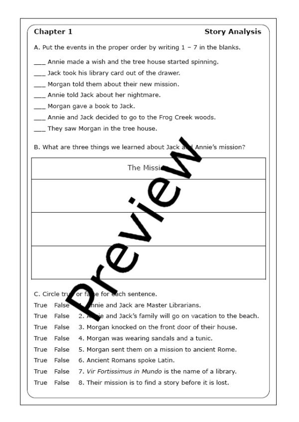 Magic Tree House "Vacation Under the Volcano" worksheets | Made By Teachers