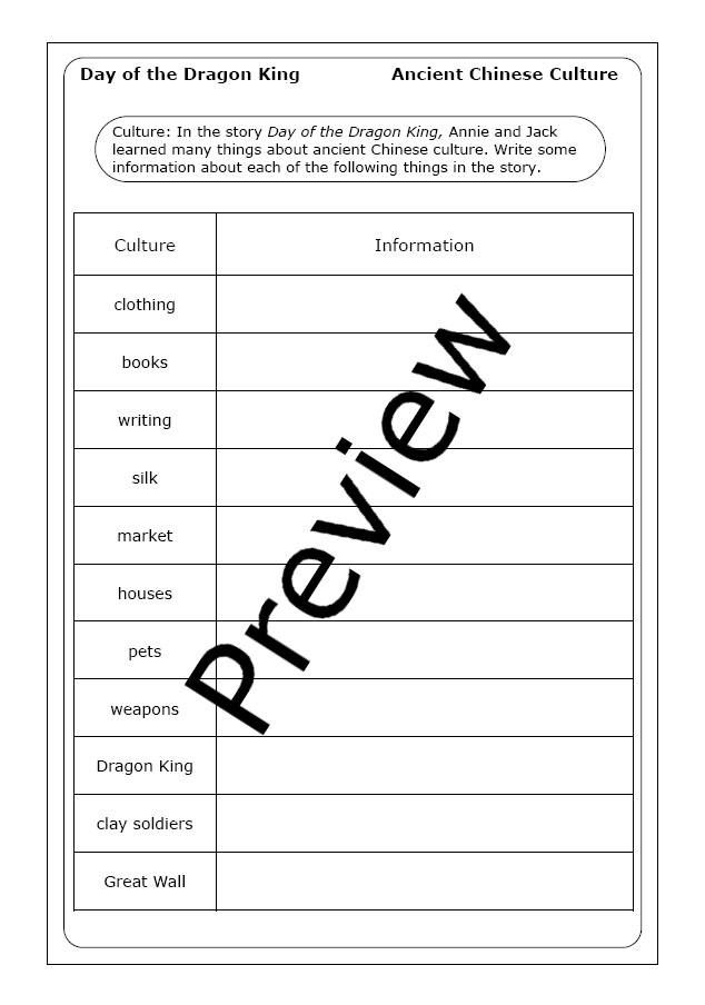 Magic Tree House "Day of the Dragon King" worksheets | Made By Teachers