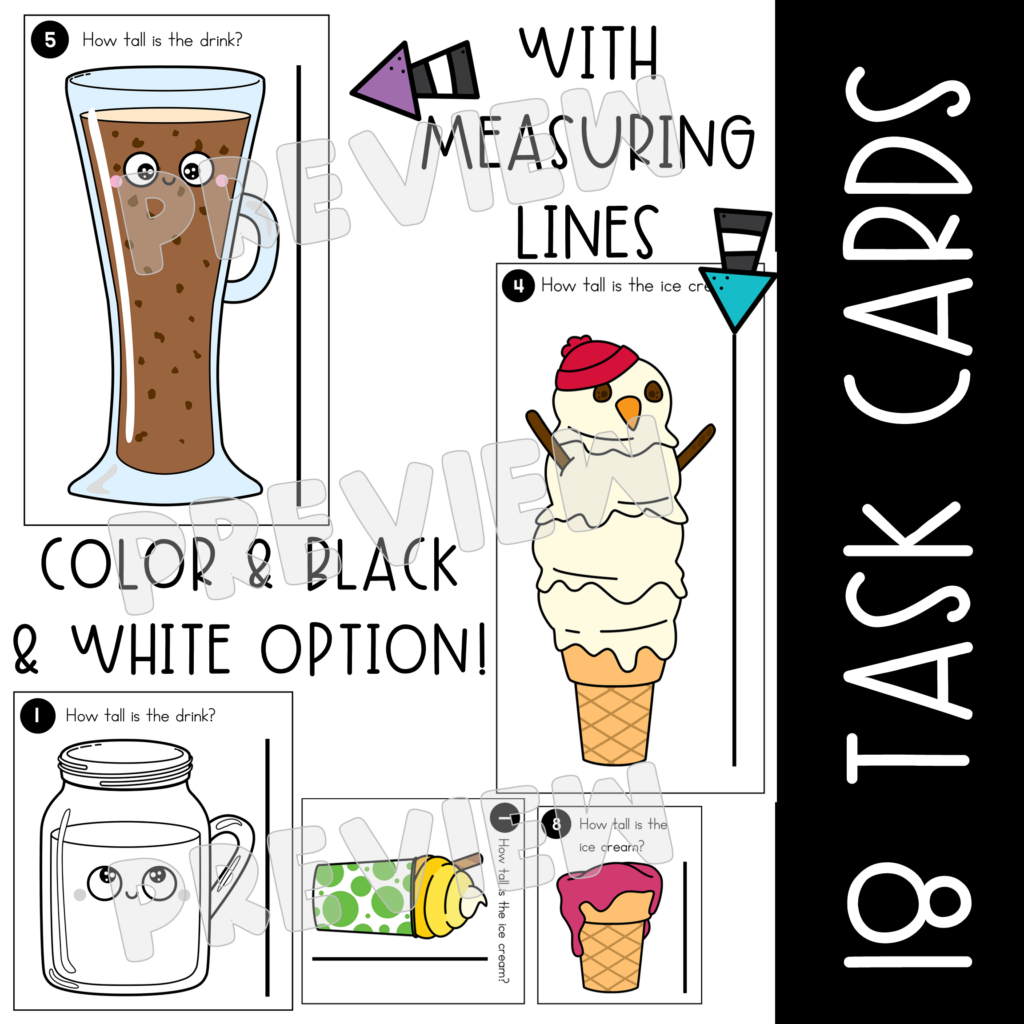 Summer Measurement Task Cards Non Standard Summer Measuring Activities ...