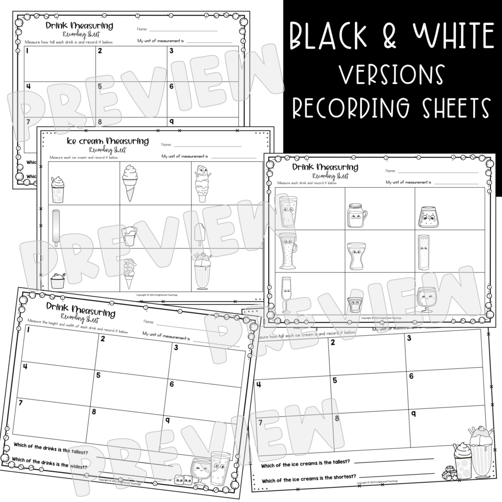 Summer Measurement Task Cards Non Standard Summer Measuring Activities ...