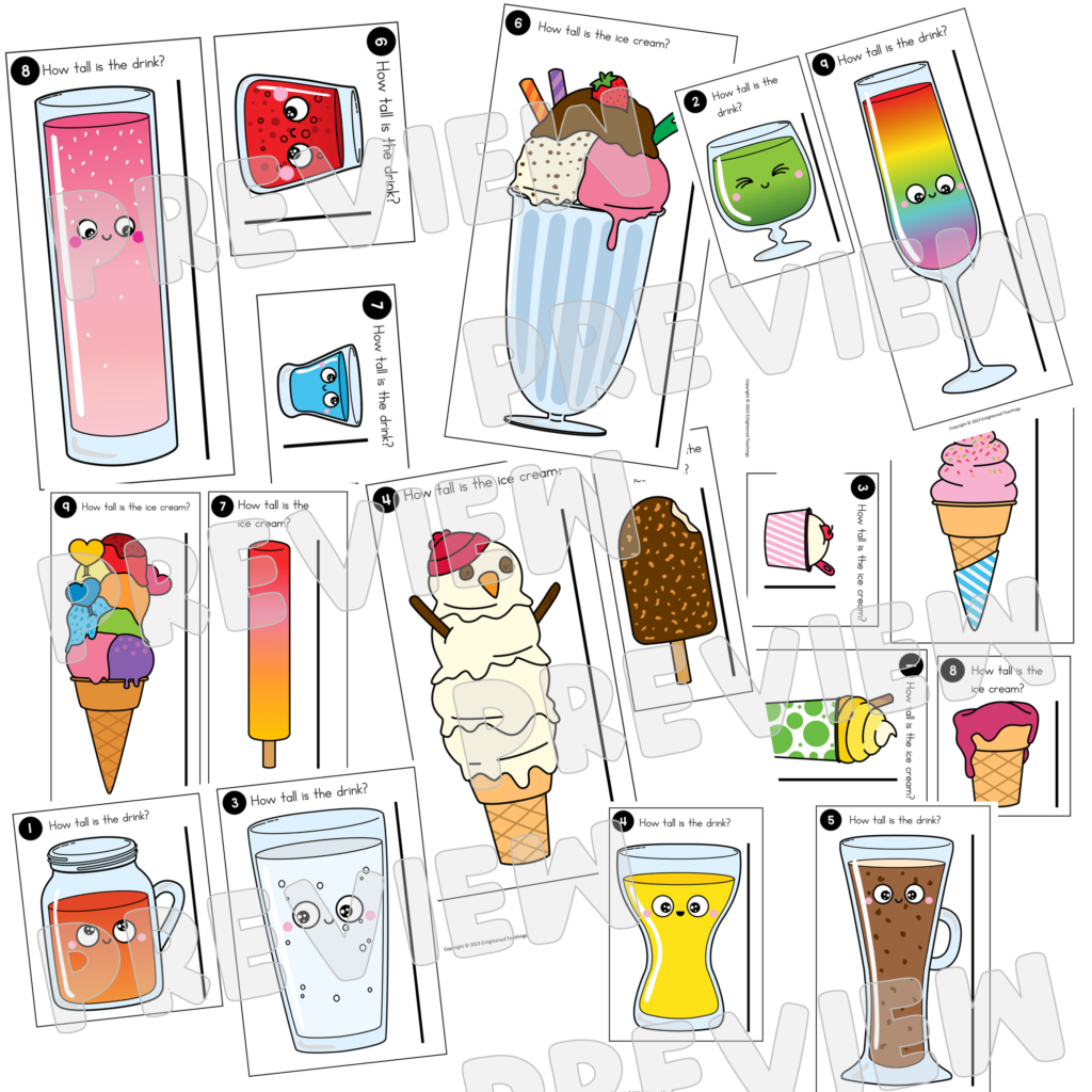 Summer Measurement Task Cards Non Standard Summer Measuring Activities ...