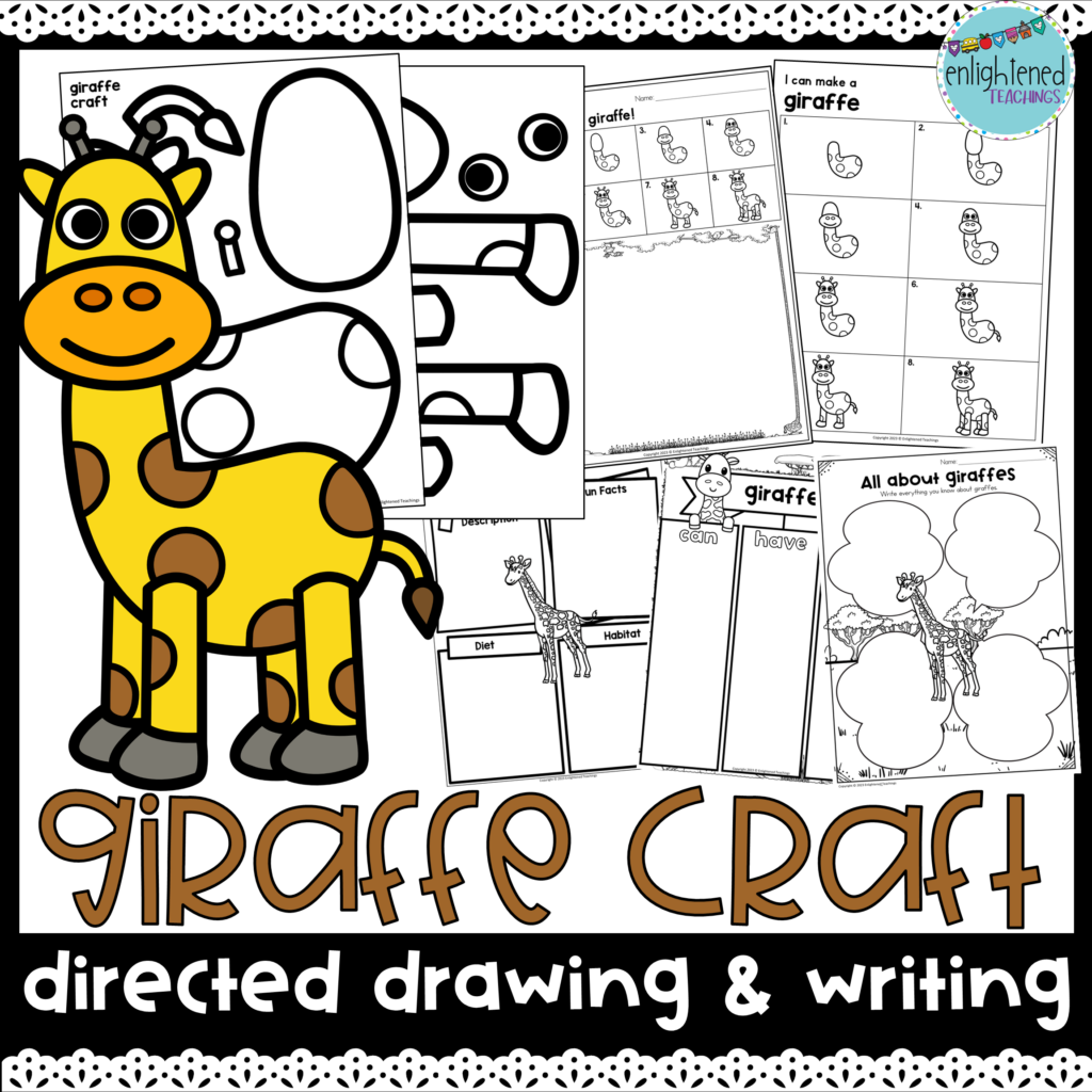Giraffe Craft, Zoo Crafts, Zoo Directed Drawing, Build a Giraffe | Made ...