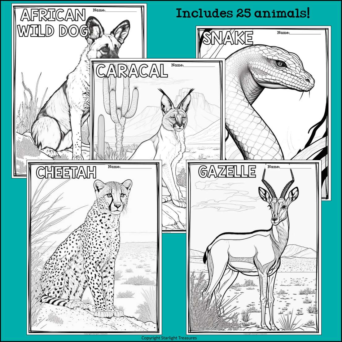 Savanna Animals Research Posters, Coloring Pages - Animal Research ...
