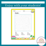 Summer Word Search Activity For 1st And 2nd Grade | End Of Year ...