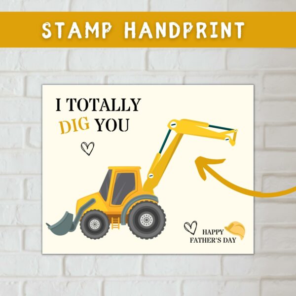I Dig You Handprint Gift for Construction Dad | Father’s Day Craft ...