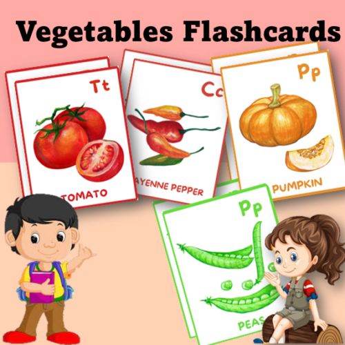 Discover the Beauty of Vegetables with our Watercolor Flashcards | Made ...