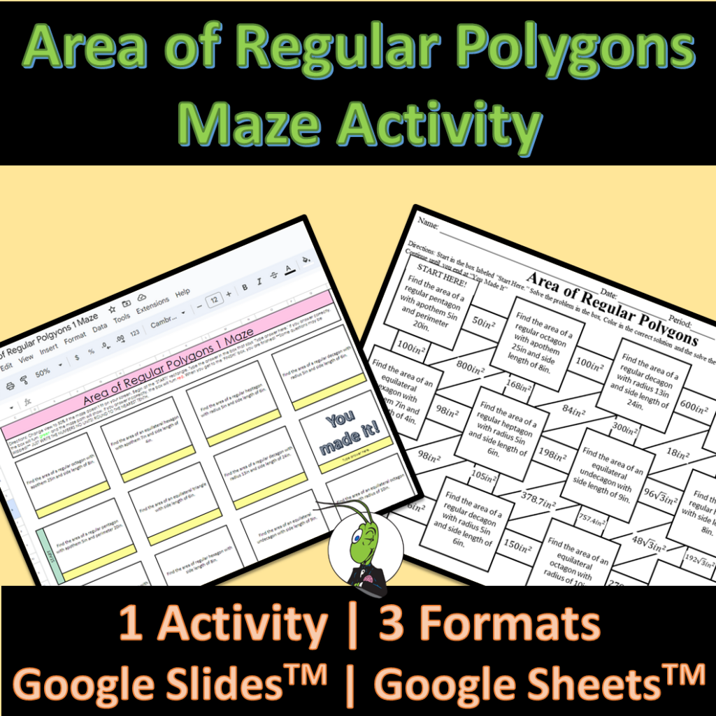 Area of Regular Polynomials Maze Activity | Digital and Printable ...