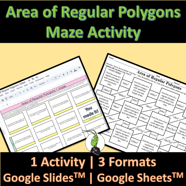 Area of Regular Polynomials Maze Activity | Digital and Printable ...