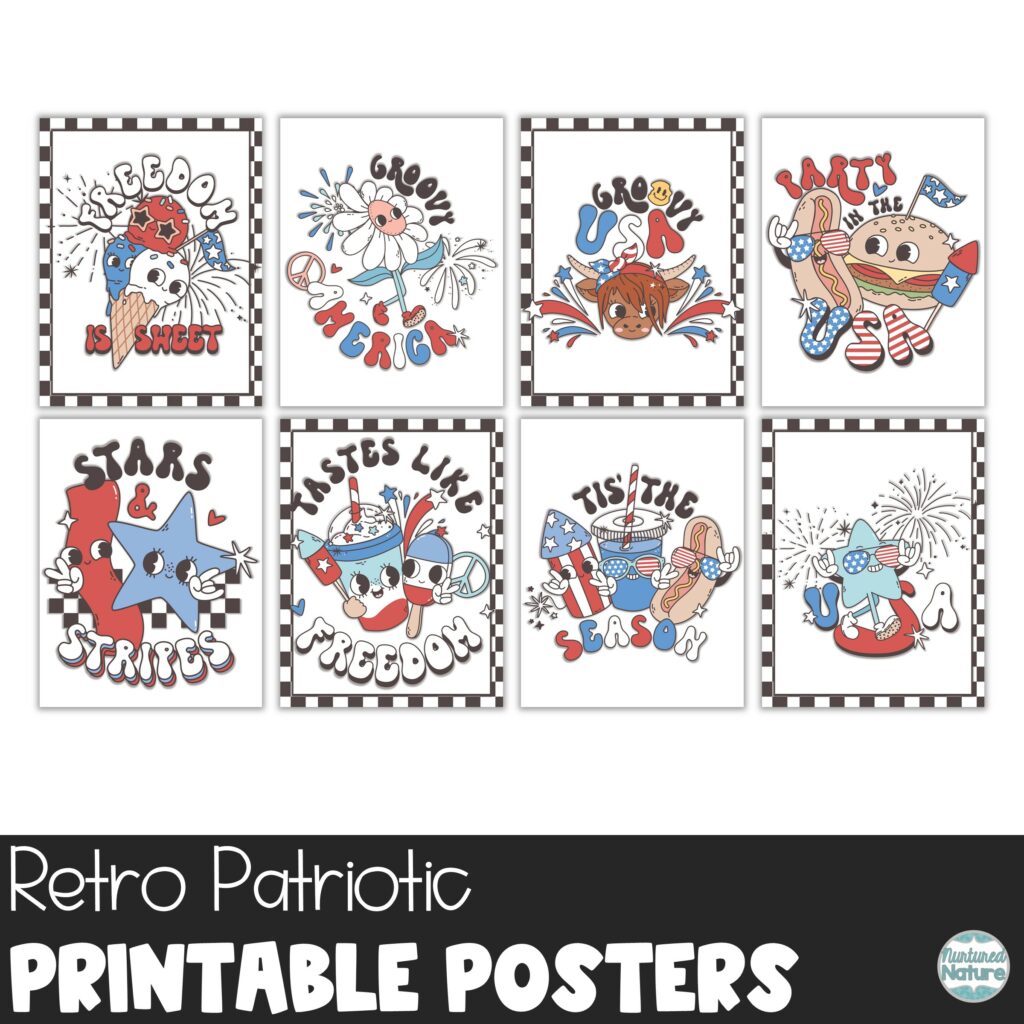 Retro Classroom Decor – Patriotic Bulletin Board Posters for Memorial ...
